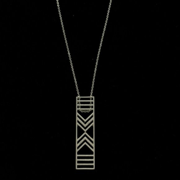 Express | Jewelry | Express Long Silver Geometric Pendant With Crystal ...